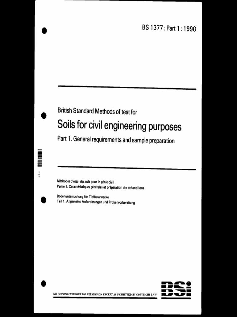 BS 1377 Part 1 1990 | PDF