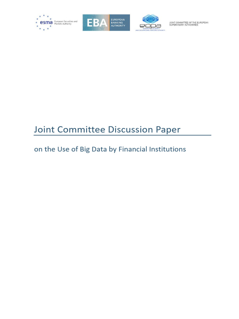 Jc-2016-86 Discussion Paper Big Data | PDF | Big Data | Analytics