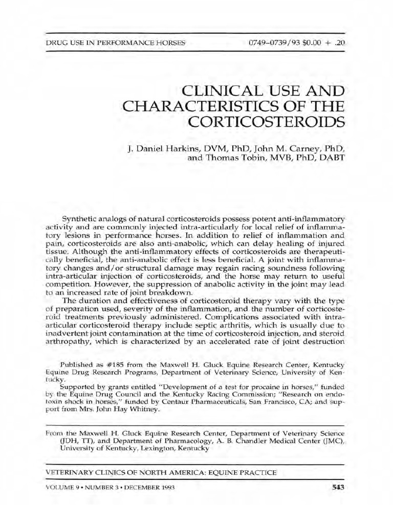 Clinical Use and Characteristics of The Corticosteroids | PDF ...