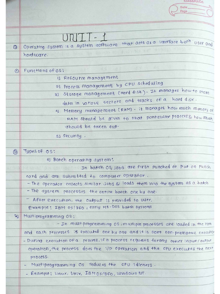 Os Unit 1 and 2 Notes | PDF