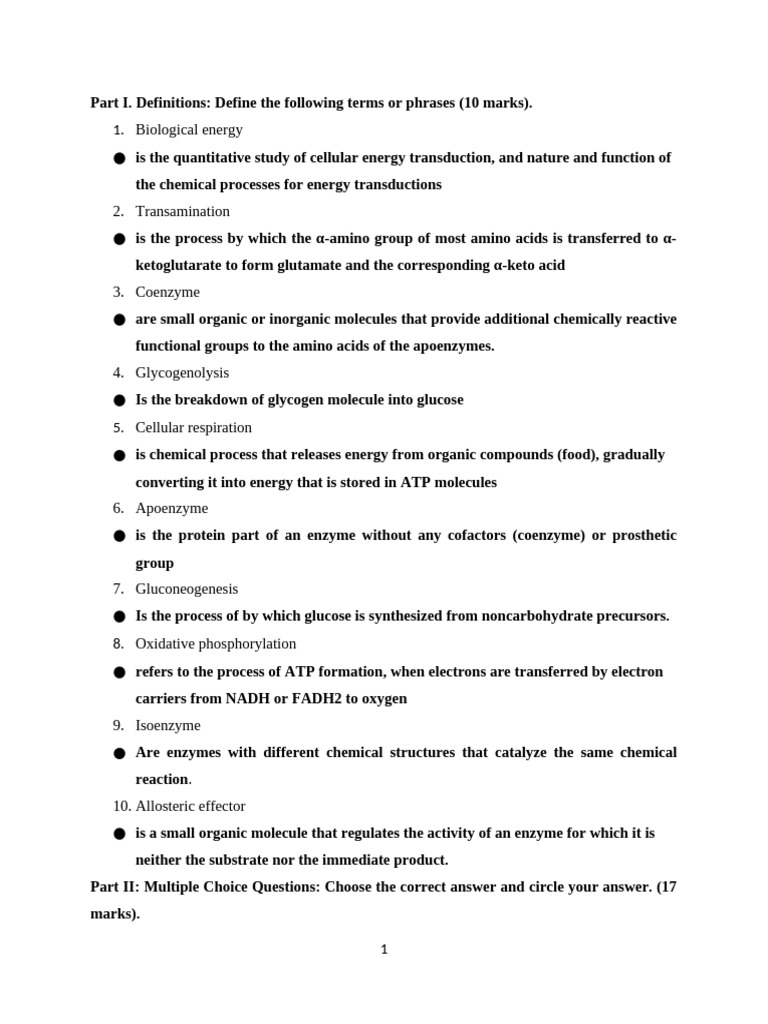 Biochemistry CAT-2 Answers | PDF | Glycolysis | Metabolism