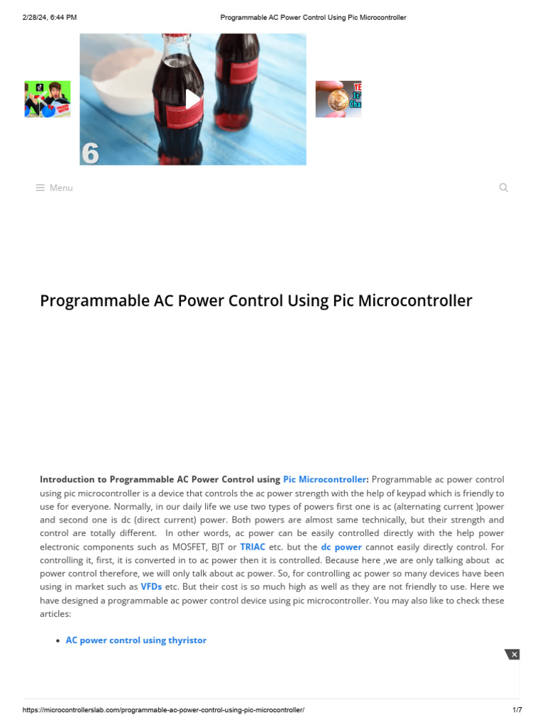 Programmable AC Power Control Using Pic Microcontroller | PDF | Rectifier | Alternating Current