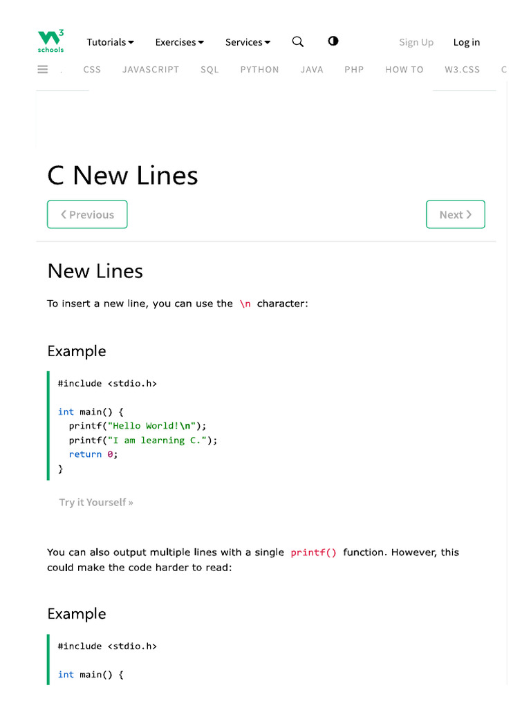 C New Lines | PDF