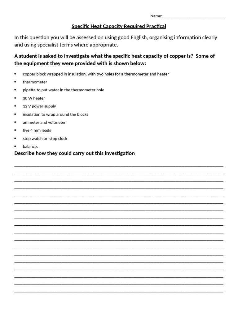 Student Long Answer Question SHC Required Prac | PDF