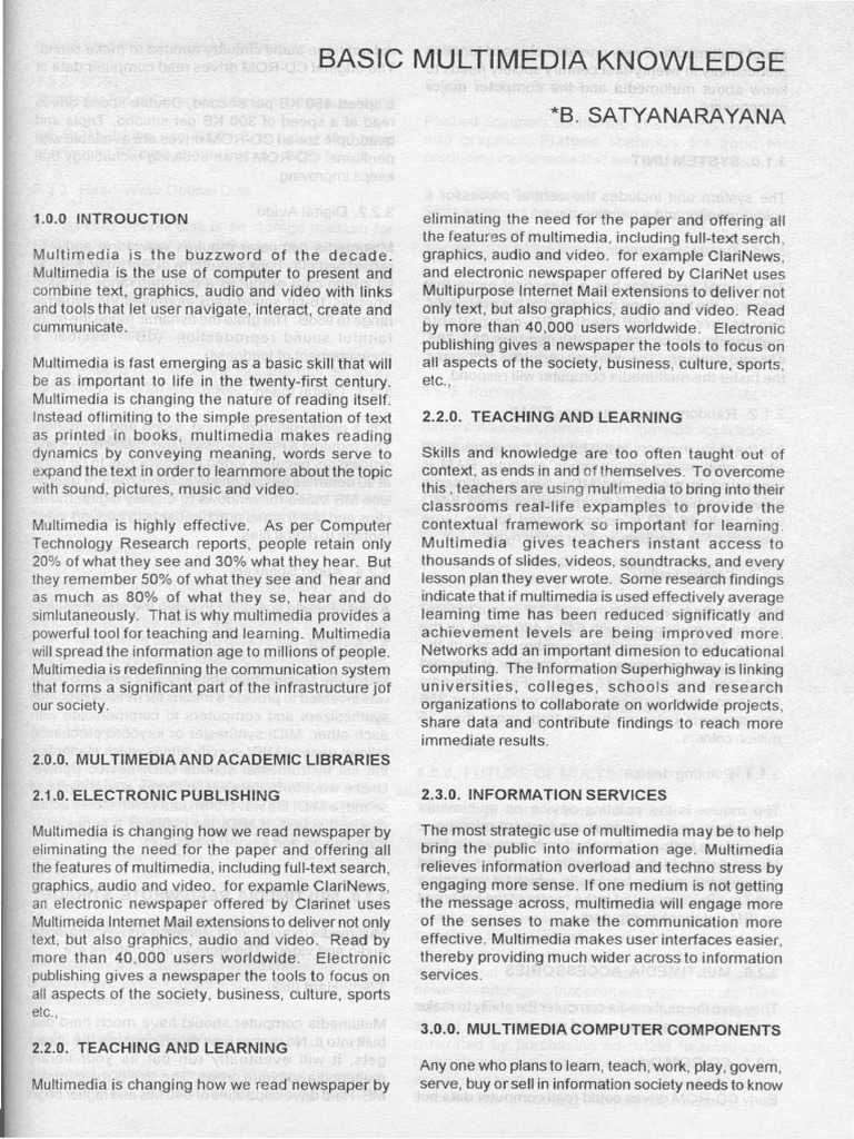 Basic Multimedia Knowledge | PDF | Image Scanner | Multimedia
