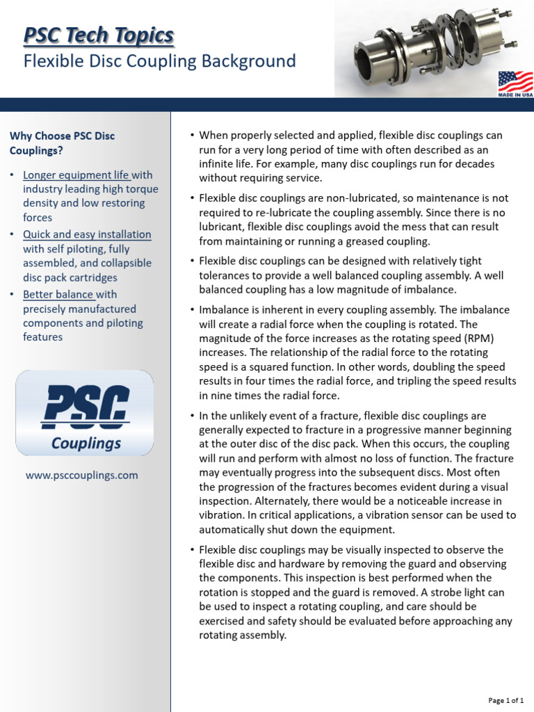 Flexible Disc Coupling Background | PDF | Force | Mechanical Engineering
