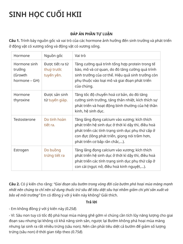 SINH HỌC CUỐI HKII-2025042216155363 | PDF