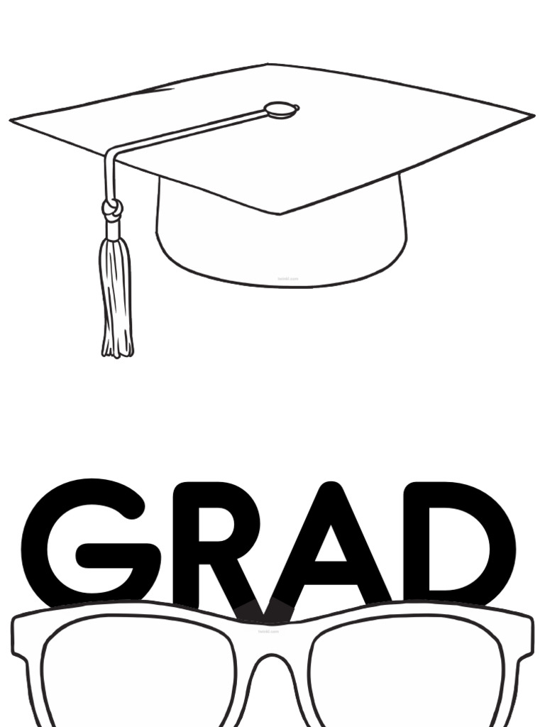 B&W Graduation Photo Booth Props Cut Outs | PDF
