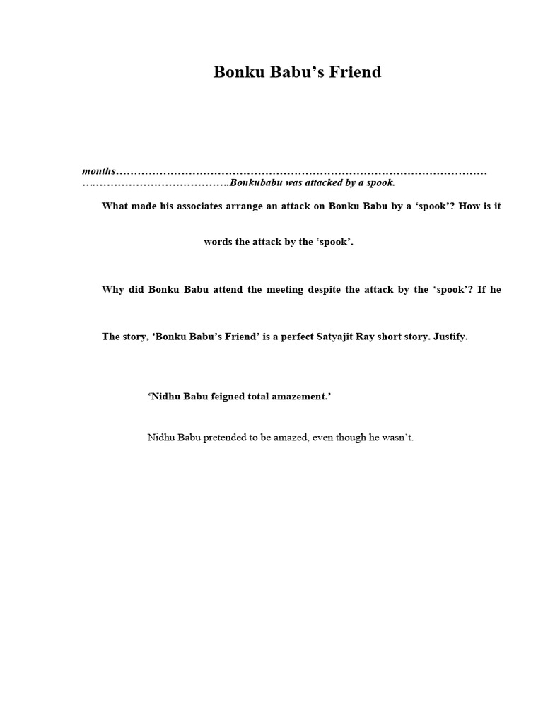 Gr9 Bonku Babu S Friend | PDF