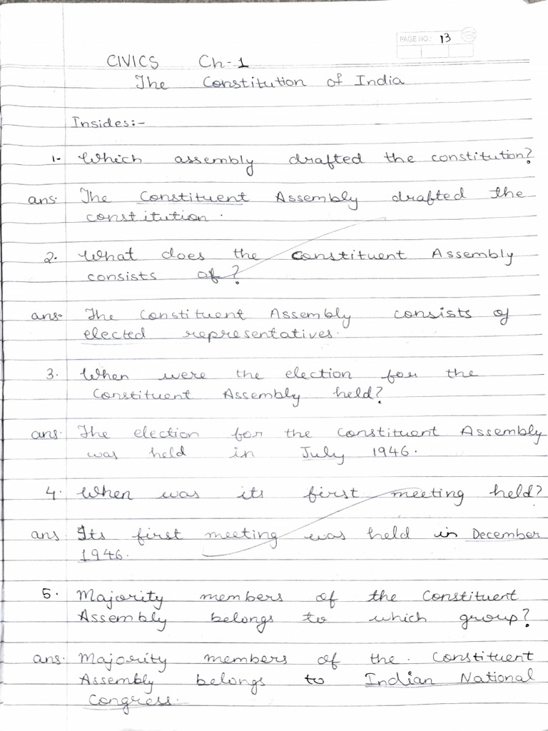 Class 7th Civics CH 1 (Inside Notes) | PDF