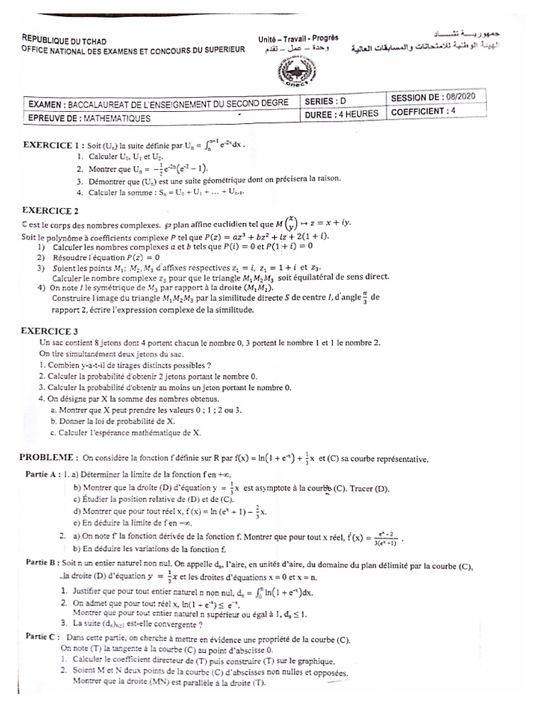Sujet Bac Maths TD | PDF