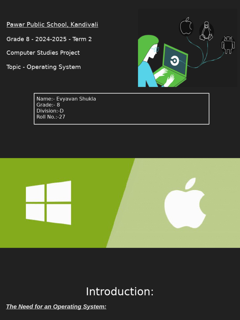 Grade 8 Project Synopsis - Term 2 - 2024-2025 1 | PDF | Operating System | Graphical User Interfaces