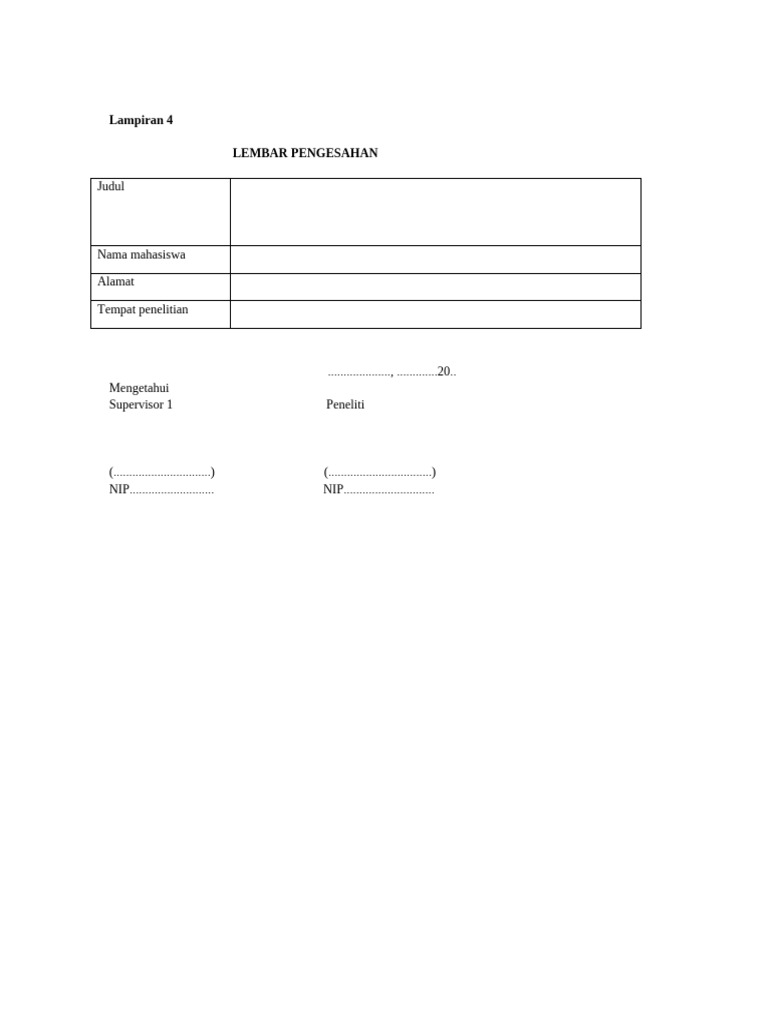 Lampiran 4 Lembar Pengesahan Laporan | PDF