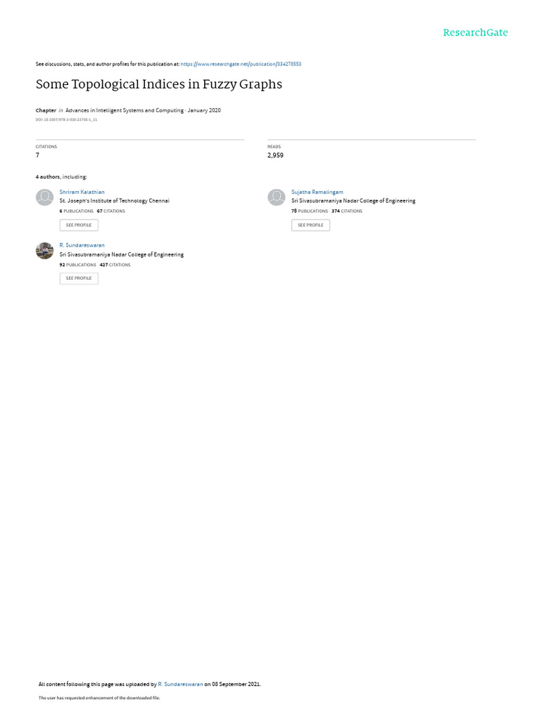 Some Topological Indices in Fuzzy Graphs: Advances in Intelligent Systems and Computing January ...