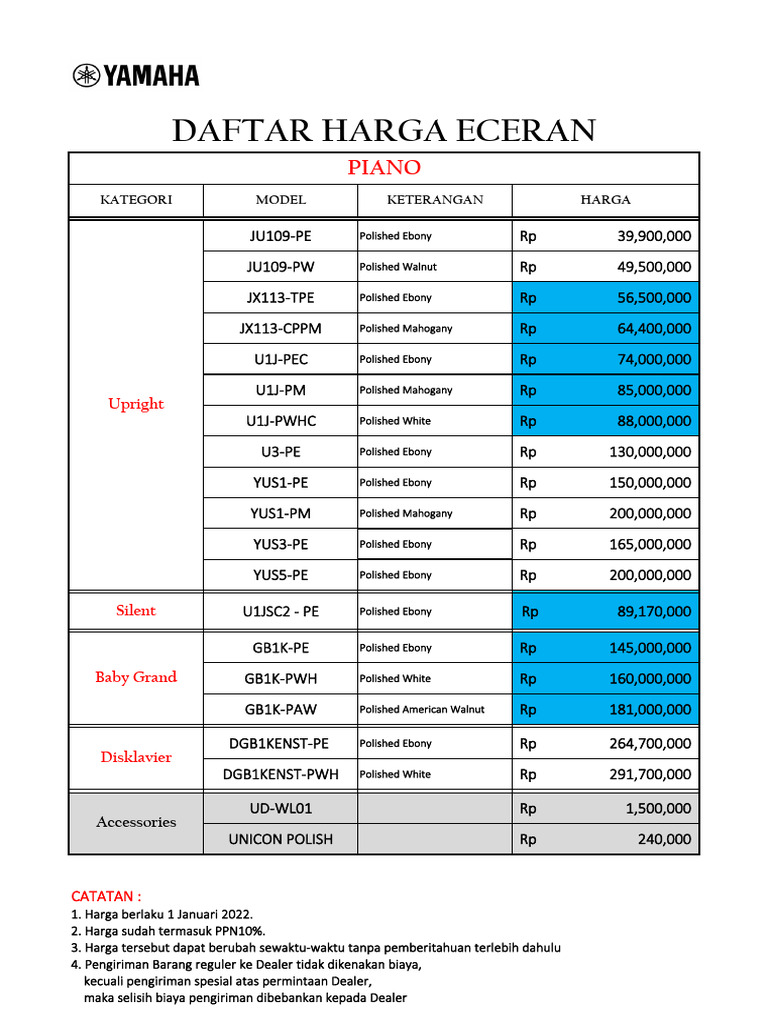 Price List For MS Dealer Jan 2022 | PDF