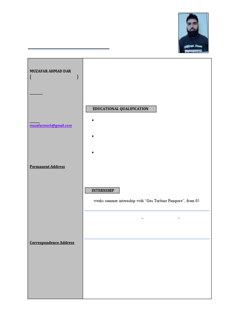 Muzafar Resume | PDF