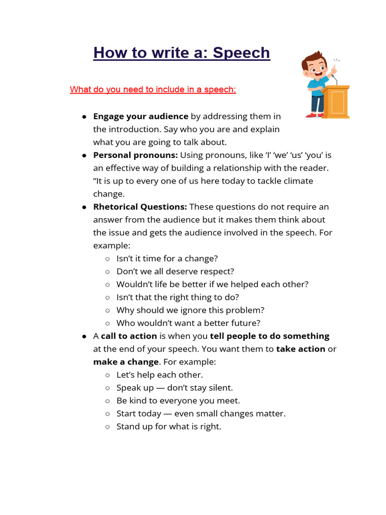 How To Write A - Speech | PDF