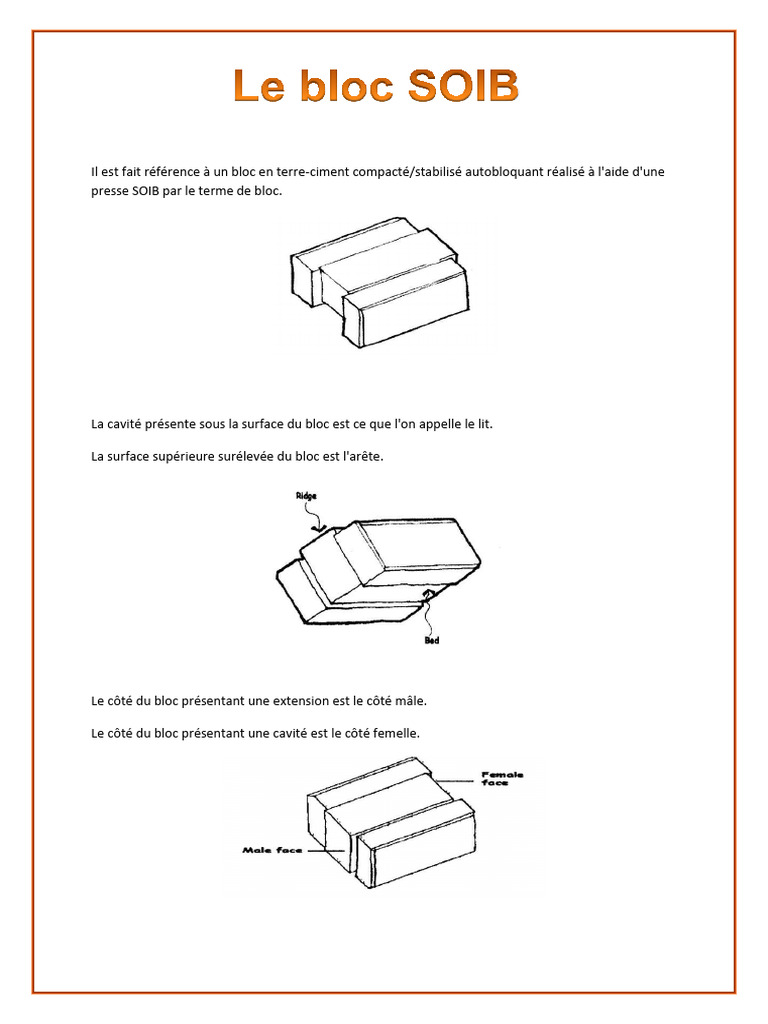Fabrication et pose de blocs SOIB | PDF | Béton | Bois (matériau de ...