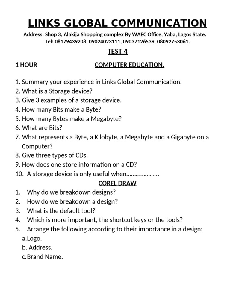Links Global Communication Exam 4 | PDF