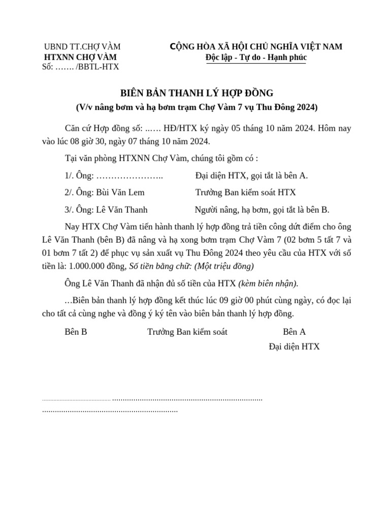 02 - BBTL Hop Dong - 2 Mang | PDF