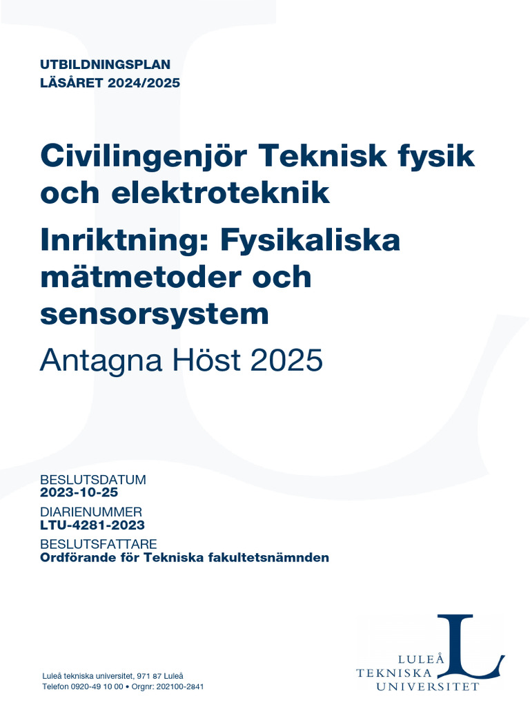Utbildningsplan TCTEA | PDF