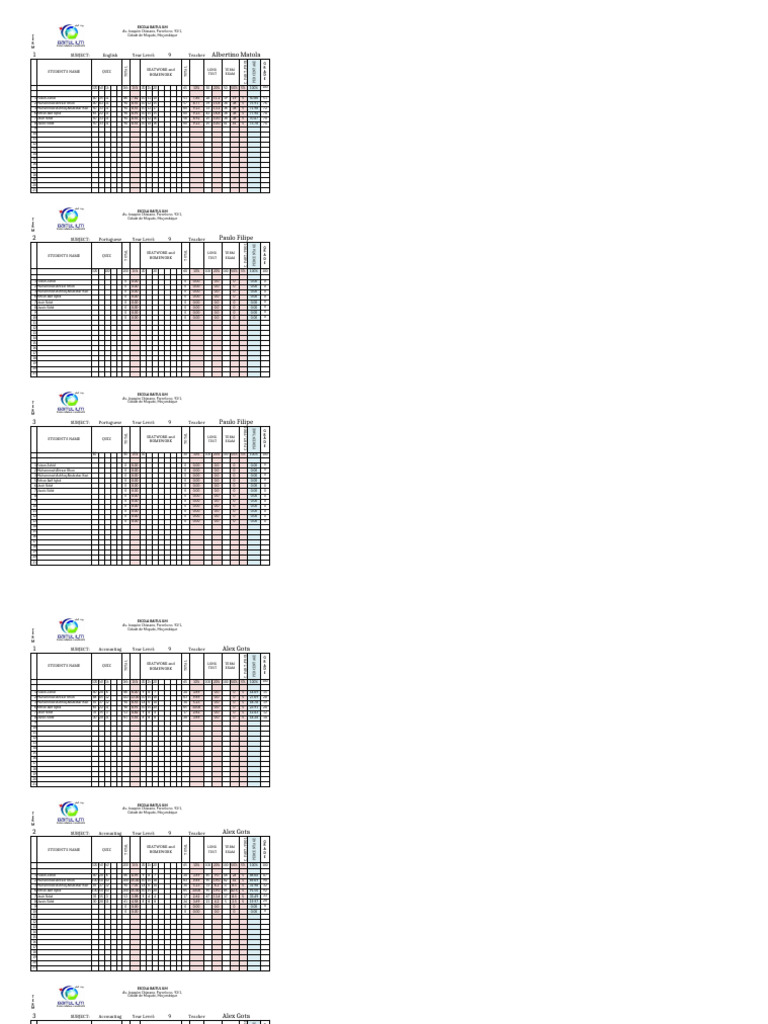 SUMMARY GRADE 9 SHEET 2024 Acc | PDF