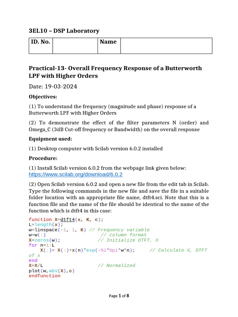 13 - 19!03!2024 - Butterworth LPF (Higher Orders) | PDF | Applied Mathematics | Electronics