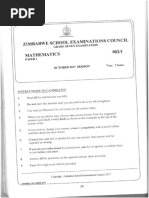 Zimbabwe Primary School ZIMSEC Grade 4 Maths Exam Paper 1 Set 2 | PDF ...