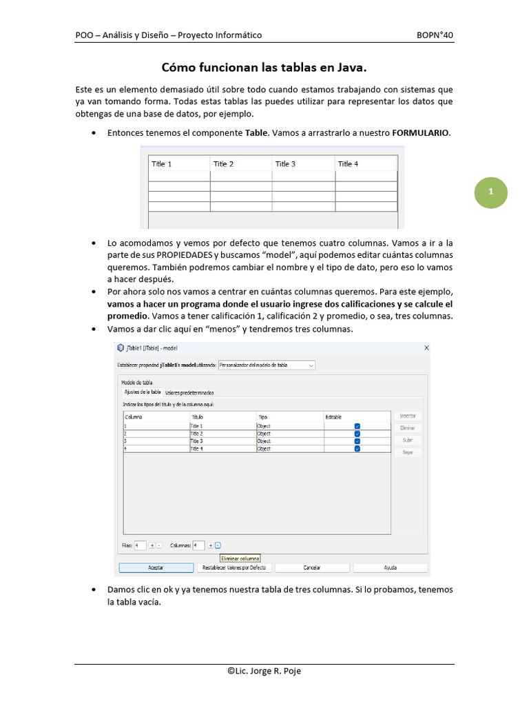Jtable para Alumnos | PDF | Java (lenguaje de programación) | Programación de computadoras
