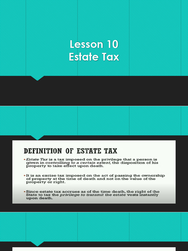 Lesson 10 - Estate Tax | PDF