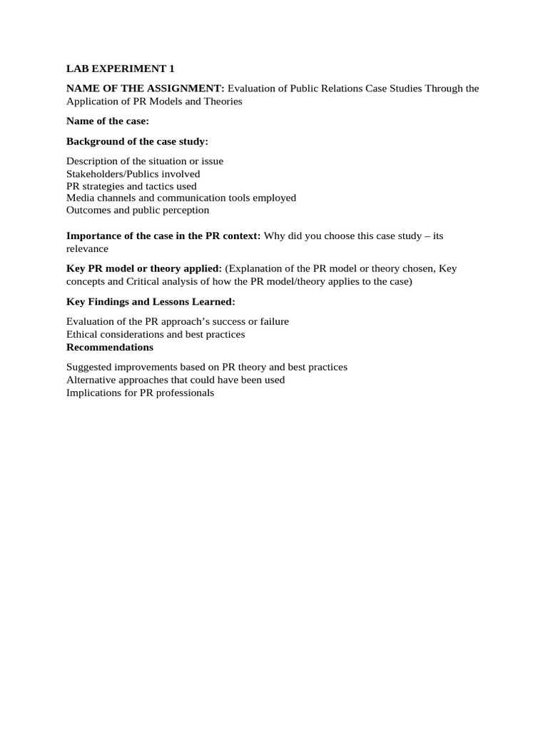 Lab Experiment 1 Structure PR | PDF