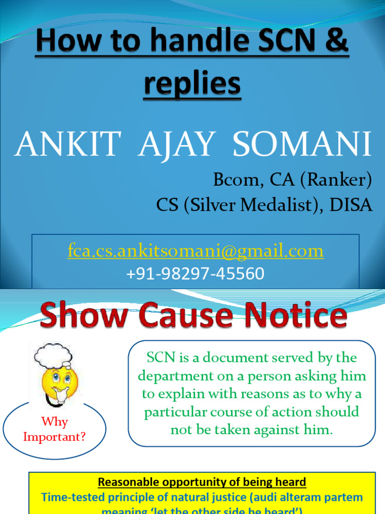 How To Handle SCN & Replies | PDF | Taxes | Government Finances
