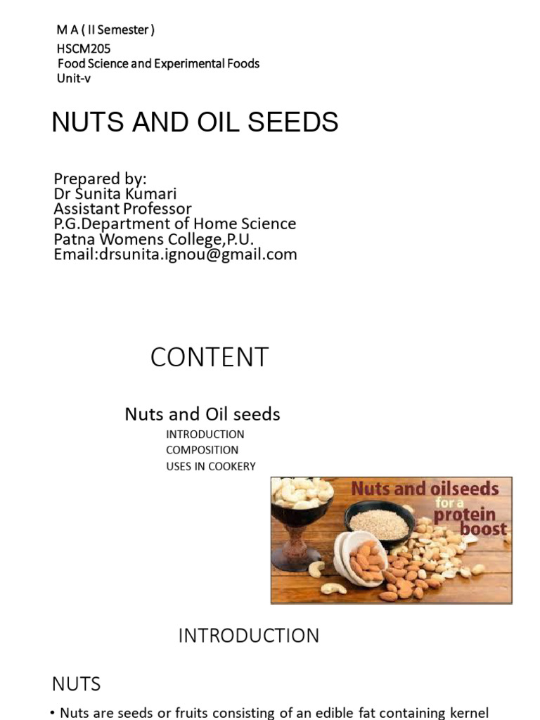 Nutritional Insights on Nuts and Oilseeds | PDF | Nut (Fruit ...
