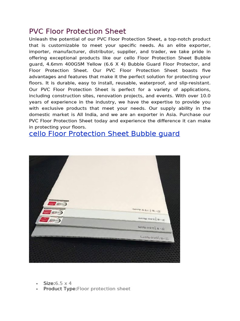 PVC Floor Protection Sheet | PDF