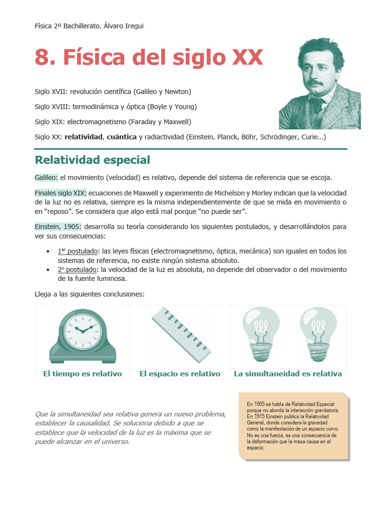 UD8 Física Moderna | PDF | Desintegración radioactiva | Átomos