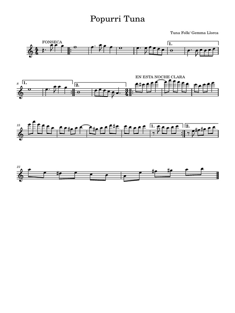 Popurri TUna FOlk | PDF