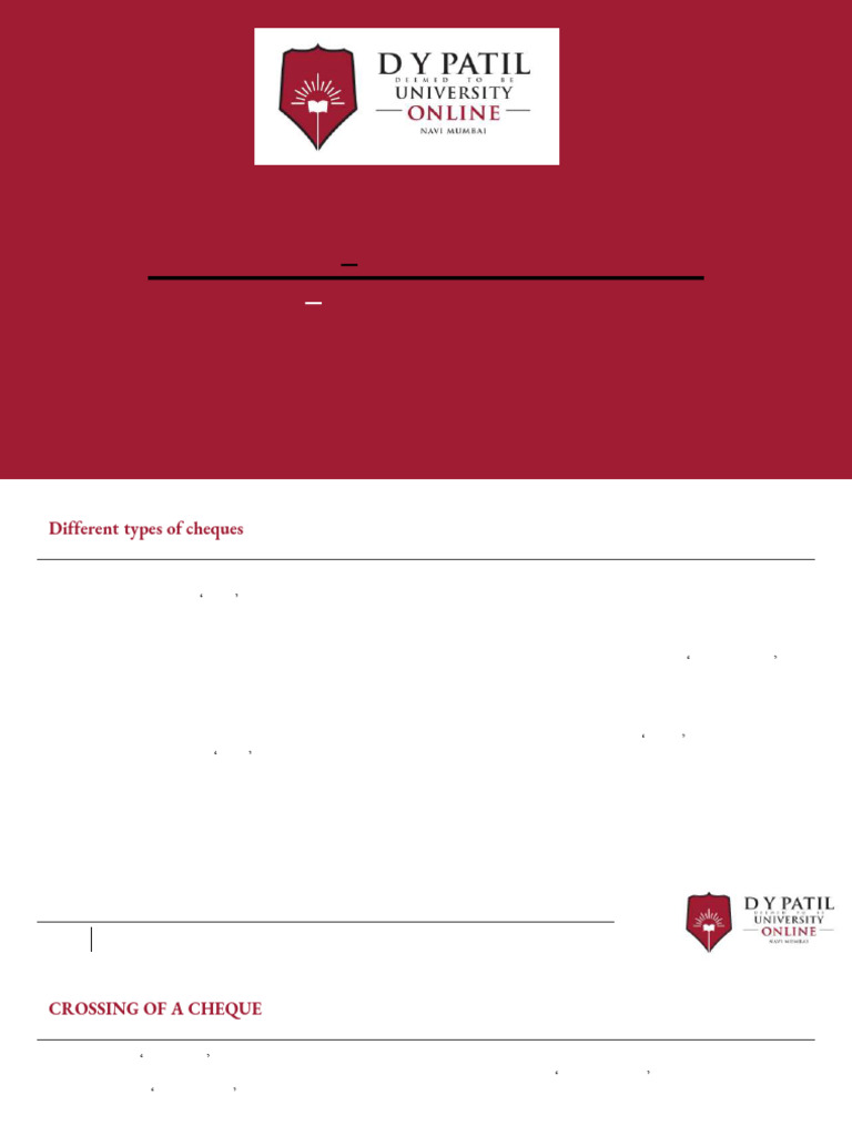 Cross vs. Bearer Cheques Explained | PDF | Guarantee | Cheque