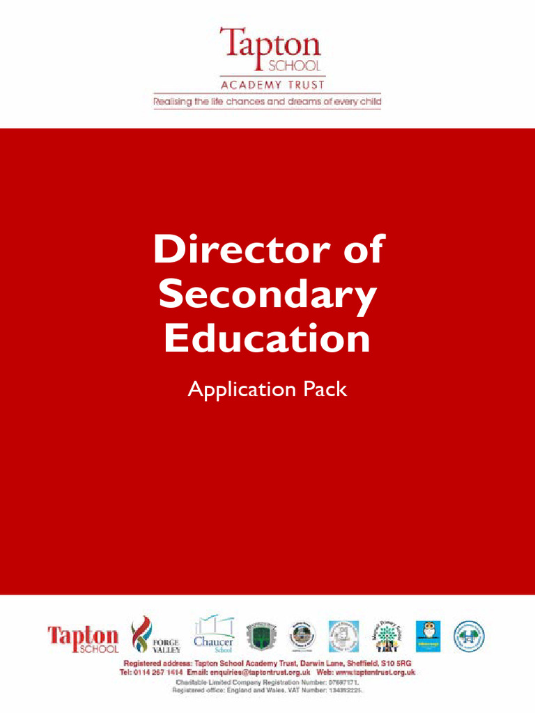 Director of Secondary Education Application Pack | PDF | Learning ...