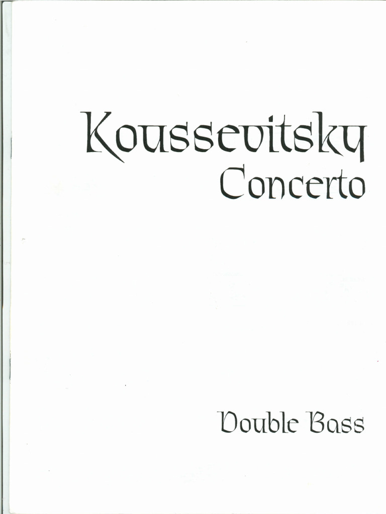 Koussevitzky Concierto Op. 3 | PDF