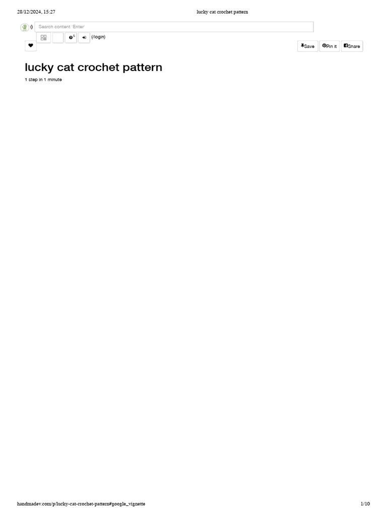 Lucky Cat Crochet Pattern | PDF | Zoology