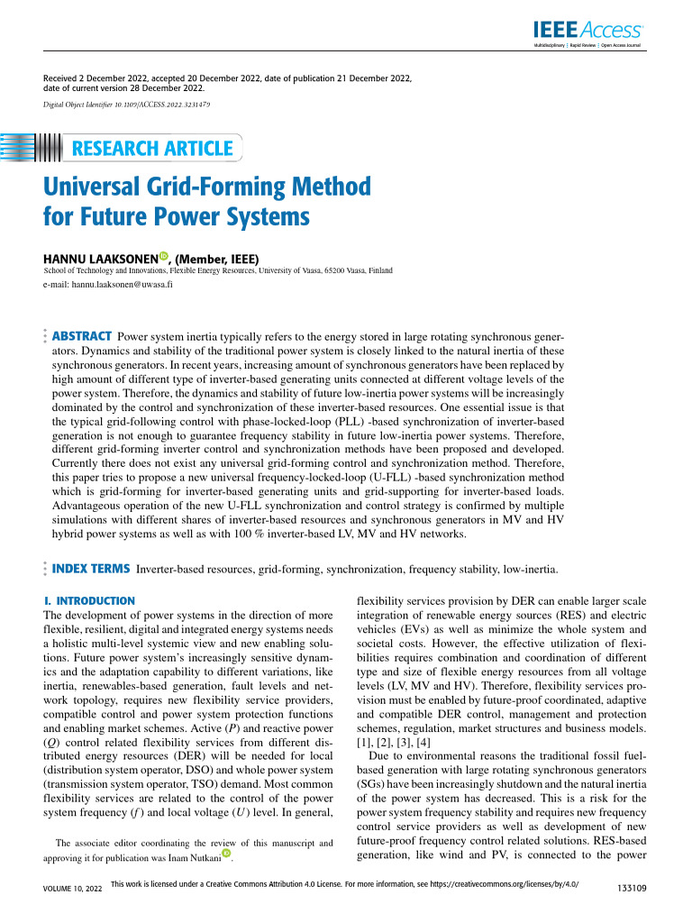 Universal Grid-Forming Method For Future Power Systems | PDF | Power ...