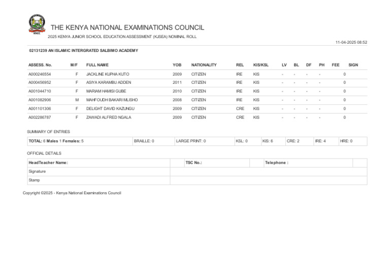 KJSEA 2025 02131239 NominallRoll | PDF