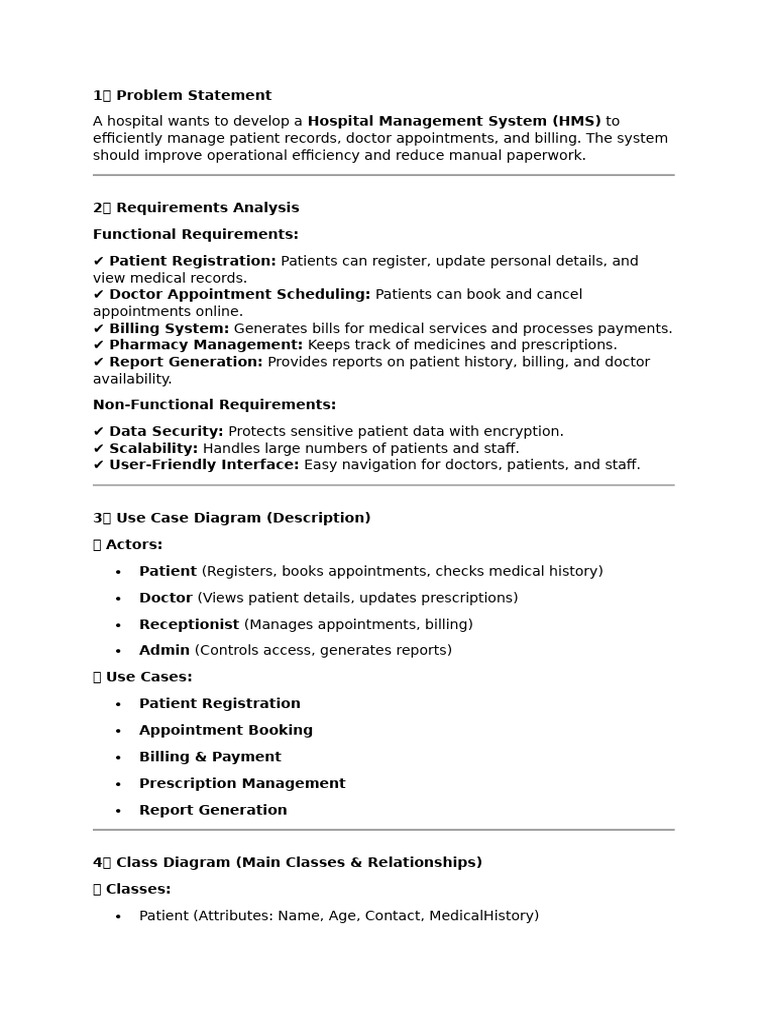 Hospital Management System Overview | PDF | Databases | Patient