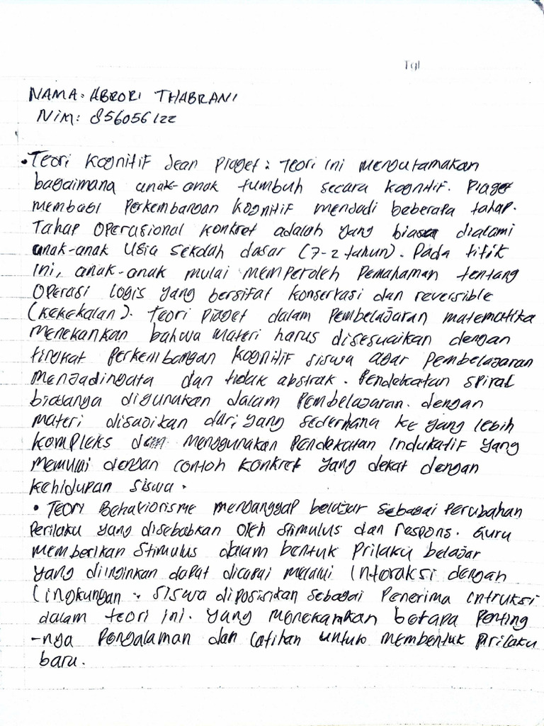 TT1 Matematika Abrori | PDF