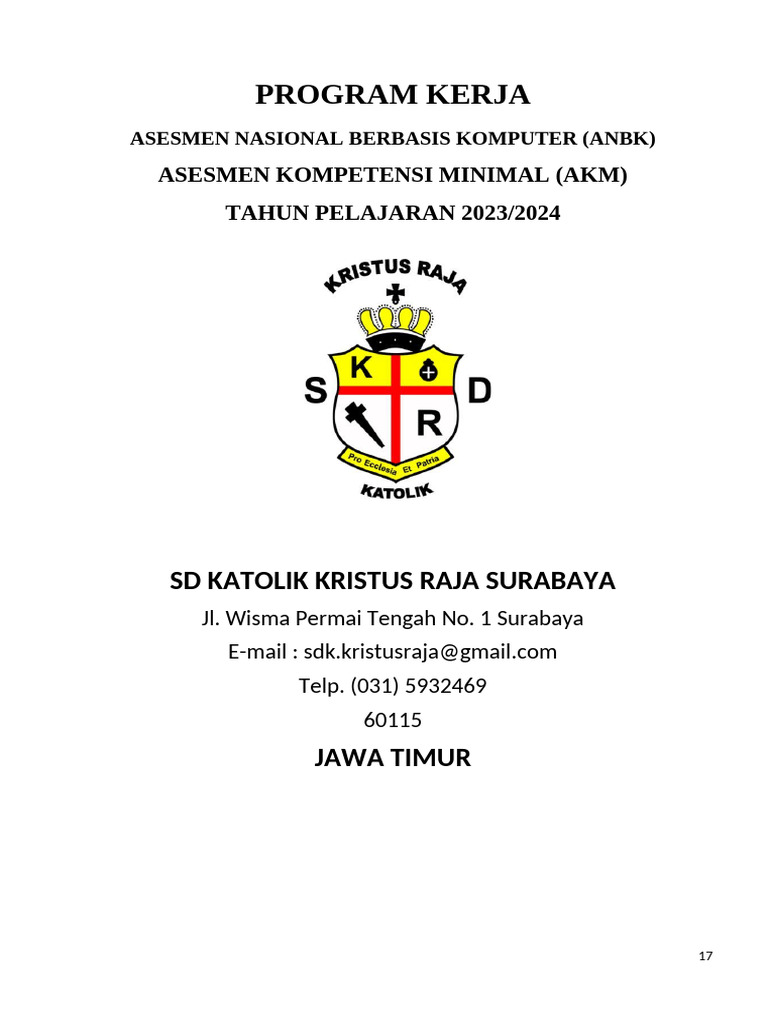 PROGRAM KERJA ANBK 2022 | PDF