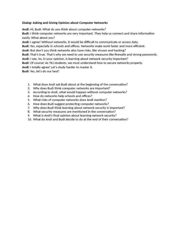 Dialog Asking and Giving Opinion | PDF