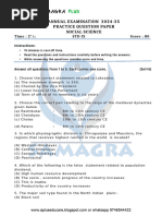 Samagra Annual Exam Model Question Paper STD 9 - Social Science EM ...