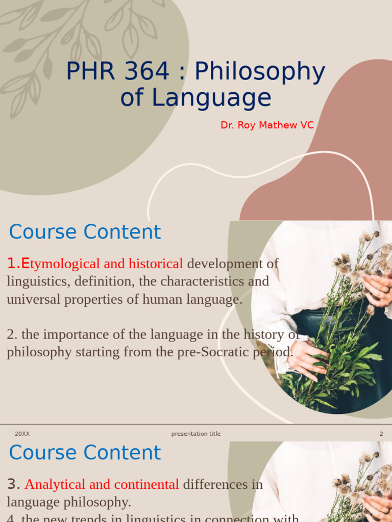 Philosophy of Language Course Overview | PDF | Philosophy Of Language ...