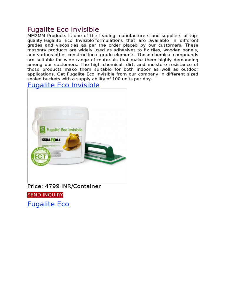 Fugalite Eco Invisible | PDF