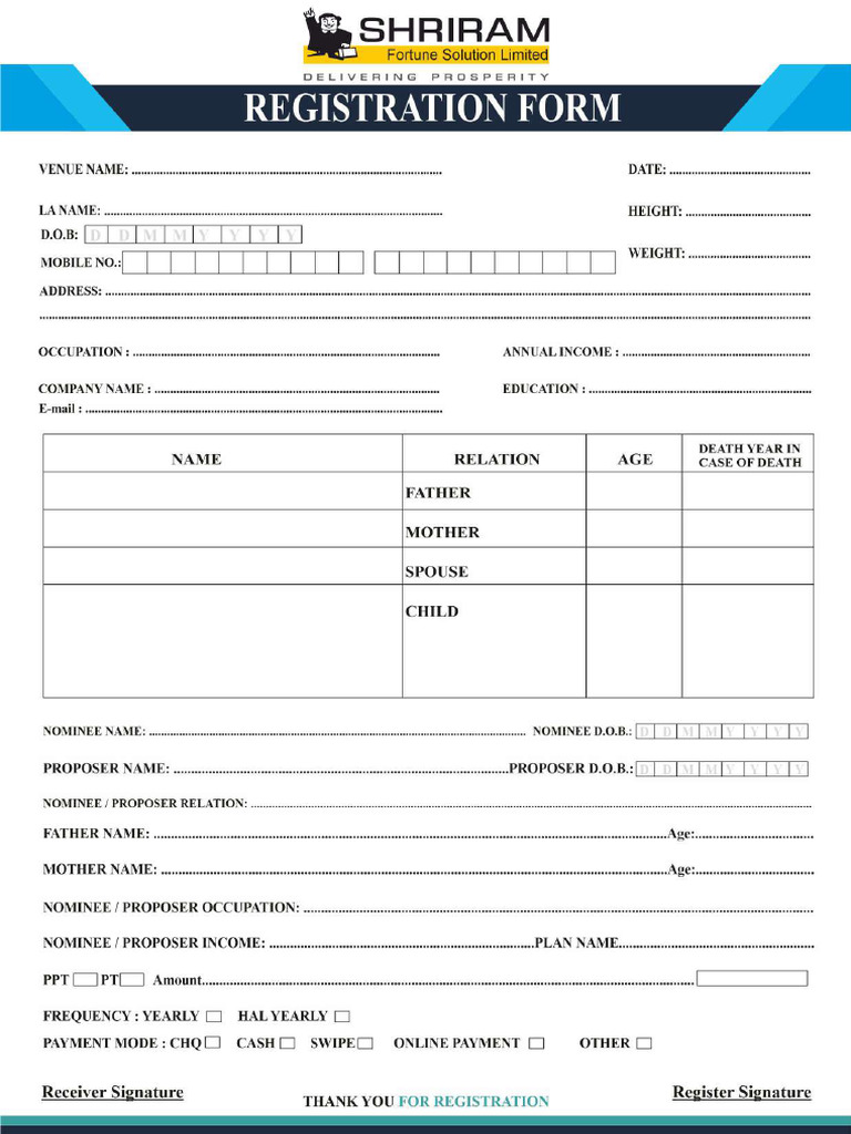 Registration Form FD | PDF